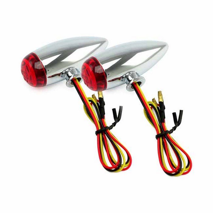 Micro Bullet LED Baglygte Chrome